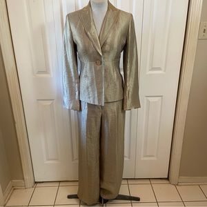 Kasper | Jackets & Coats | Kasper 3 Pc Gold Shimmer Pant Suit With ...